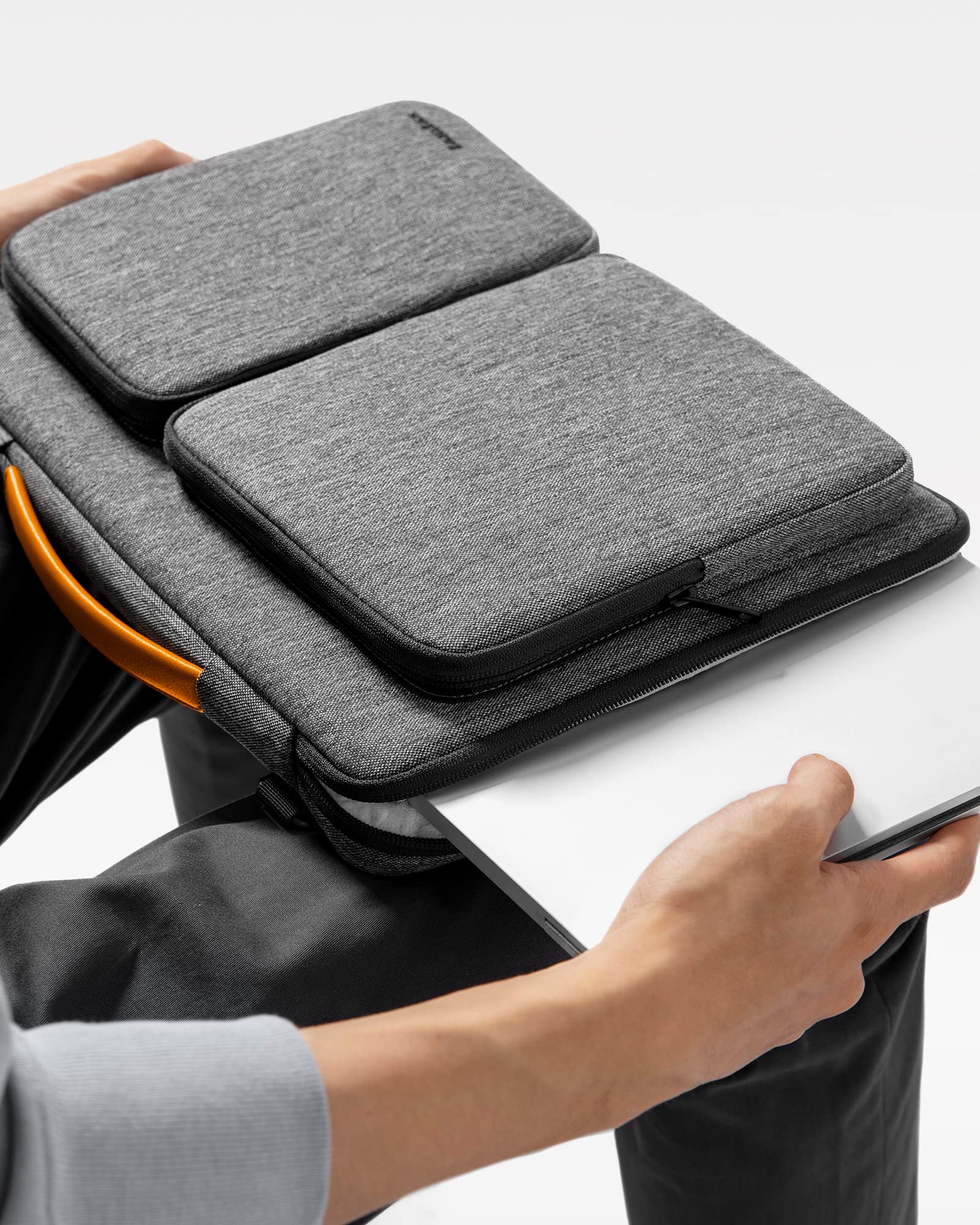 tomtoc 360° Protective Laptop Shoulder Bag for 15.6 Inch Laptop, Fit Acer Aspire 3/5/7, Dell Inspiron/XPS, ASUS ROG/TUF, Lenovo ThinkPad L/E/T/P/V, Waterproof Accessory Case