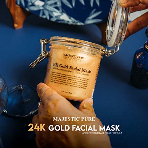 MAJESTIC PURE Gold Facial Mask, Help Reduces the Appearances of Fine Lines and Wrinkles, Ancient Gold Face Mask Formula - 8.8 Oz