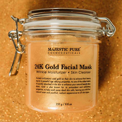 MAJESTIC PURE Gold Facial Mask, Help Reduces the Appearances of Fine Lines and Wrinkles, Ancient Gold Face Mask Formula - 8.8 Oz