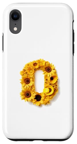 iPhone XR Letter O Initial Monogram Sunflower Minimalist Women Yellow Case