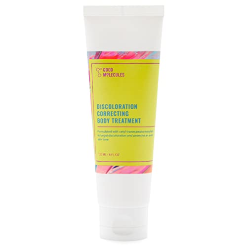 Good Molecules Discoloration Correcting Body Treatment 4 Ounce. Formulated with Tranexamic Acid, Niacinamide, Arginine, and Jojoba Seed Oil.