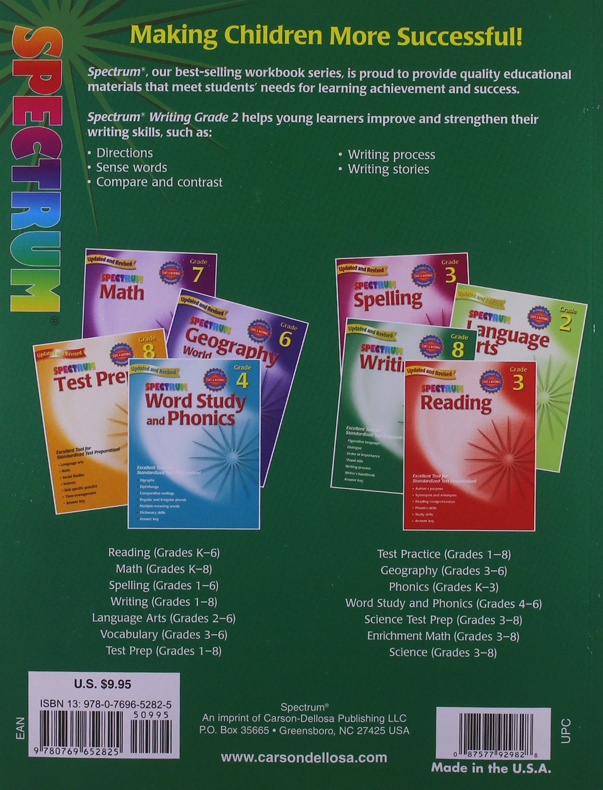 Spectrum Writing, Grade 2