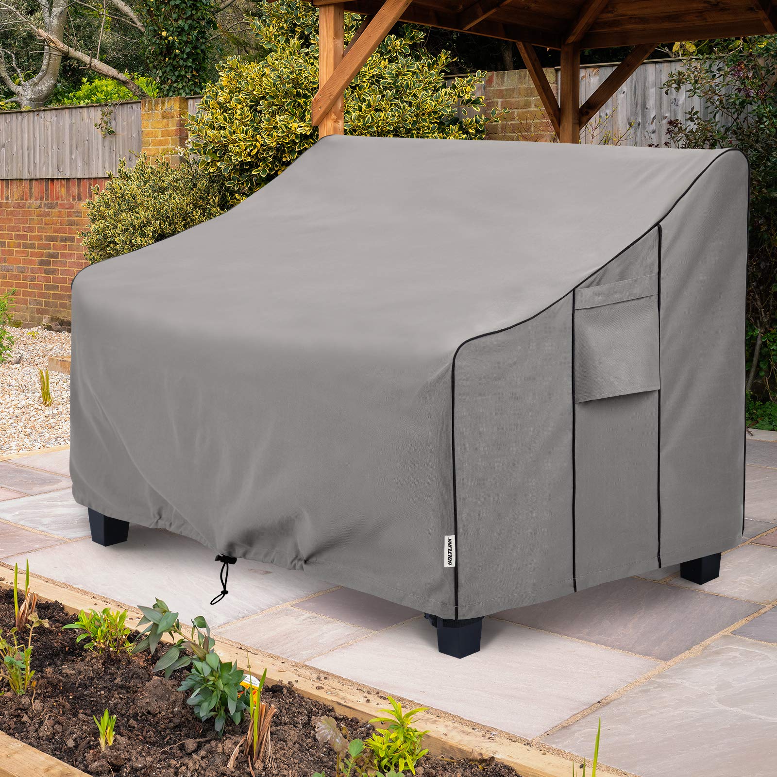 BOLTLINK Outdoor Patio Furniture Covers Waterproof,Durable Loveseat Sofa Cover Fits up to 58W x 32.5D x 31H inches Grey