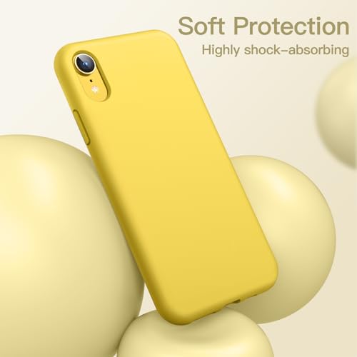 JETech Silicone Case for iPhone XR, 6.1-Inch, Silky-Soft Touch Full-Body Protective Case, Shockproof Cover with Microfiber Lining (Yellow)