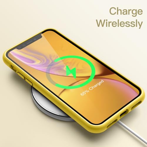 JETech Silicone Case for iPhone XR, 6.1-Inch, Silky-Soft Touch Full-Body Protective Case, Shockproof Cover with Microfiber Lining (Yellow)