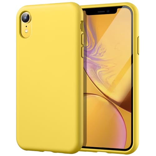 JETech Silicone Case for iPhone XR, 6.1-Inch, Silky-Soft Touch Full-Body Protective Case, Shockproof Cover with Microfiber Lining (Yellow)