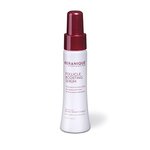 Keranique Follicle Boosting Serum for Healthy Hair Growth with Keratin Amino Complex. Fights build-up of DHT, nourishes scalp, stimulates hair follicles. Use daily for thicker fuller healthier hair