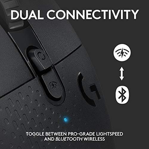 Logitech G604 LIGHTSPEED Gaming Mouse with 15 programmable controls, up to 240 hour battery life, dual wireless connectivity modes, hyper-fast scroll wheel - Black