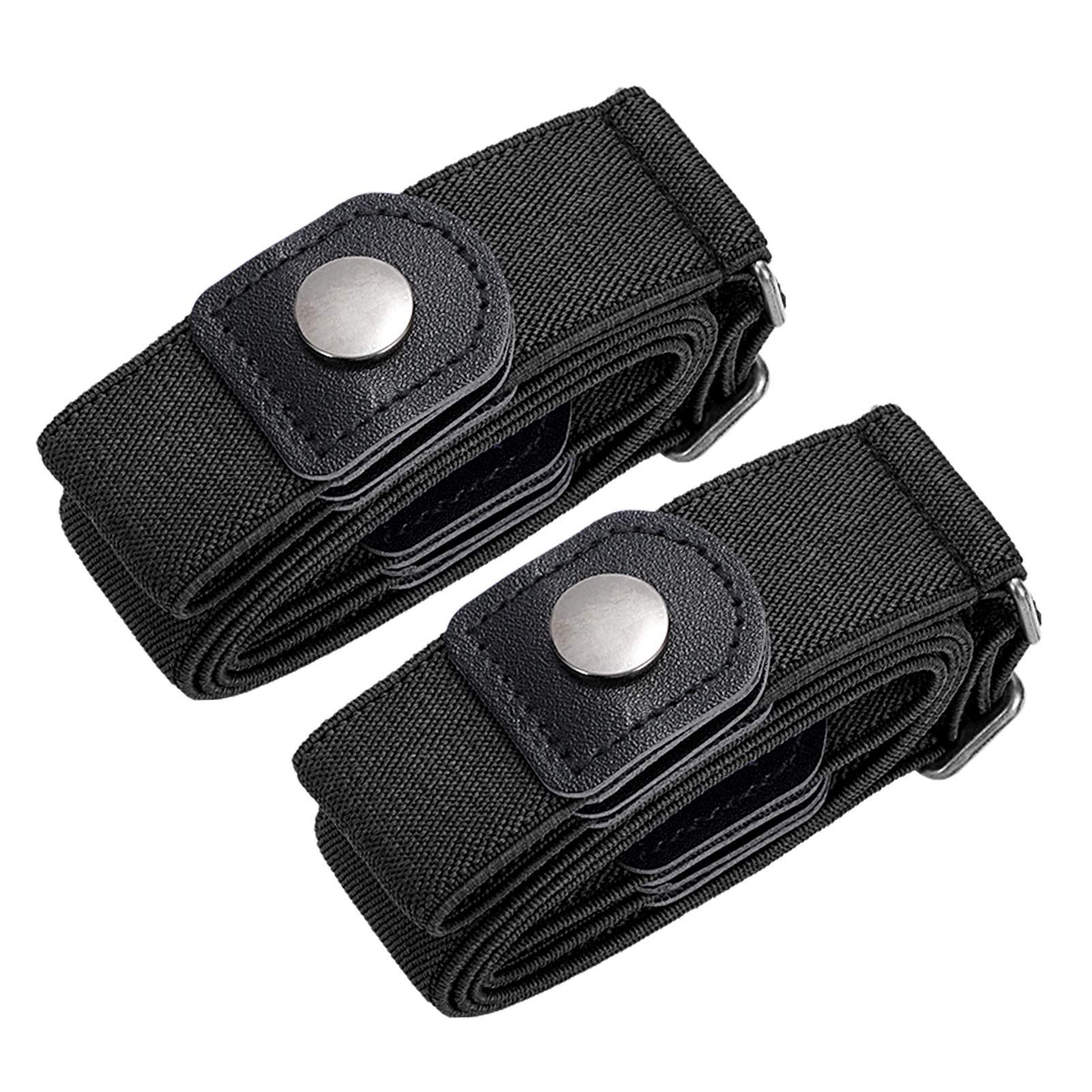 SUOSDEY No Buckle Invisible Stretch Belts for Men/Women Belt for Jeans pants No Hassle,No Bugle (05-2Pack Black, Suit Waist 34''-48'')