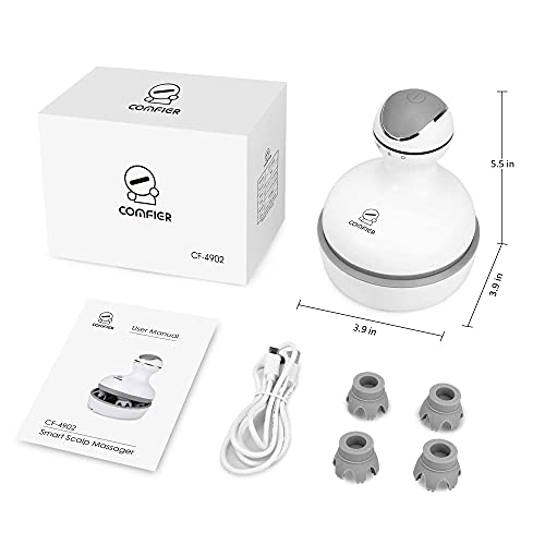 COMFIER Cordless Hair Scalp Massager- Electric Head Massager with Kneading 84 Massage Nodes, Handheld Portable Head Scratcher Massager for Hair Growth, Deep Clean and Stress Relax, Gifts for Men Dad