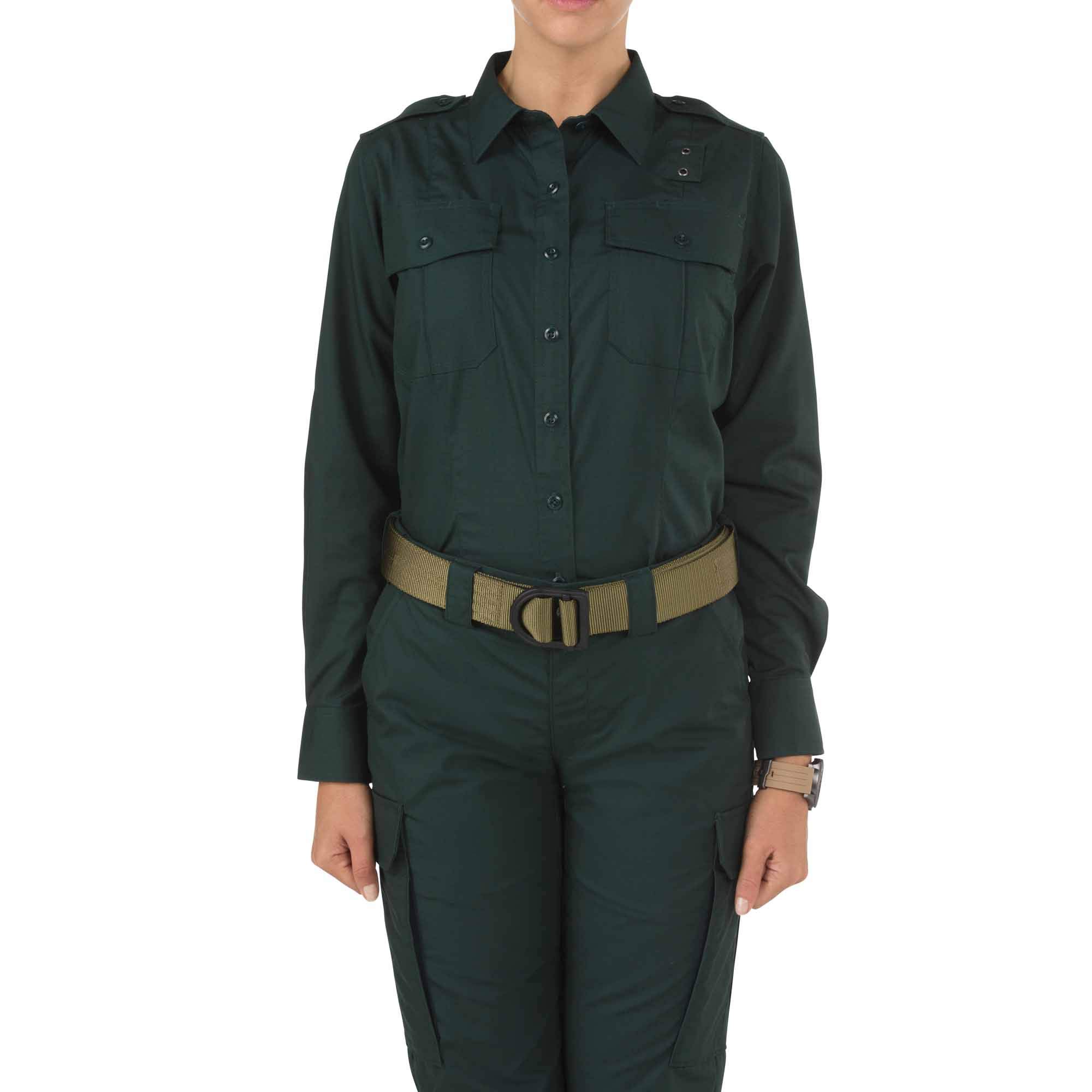 5.11 Women's Taclite PDU Class-A Long Sleeve Shirt, Spruce Green, Medium