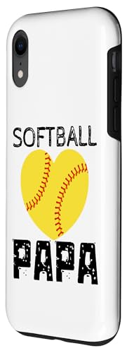 iPhone XR Softball Papa For Men Family Matching Yellow Softball Papa Case
