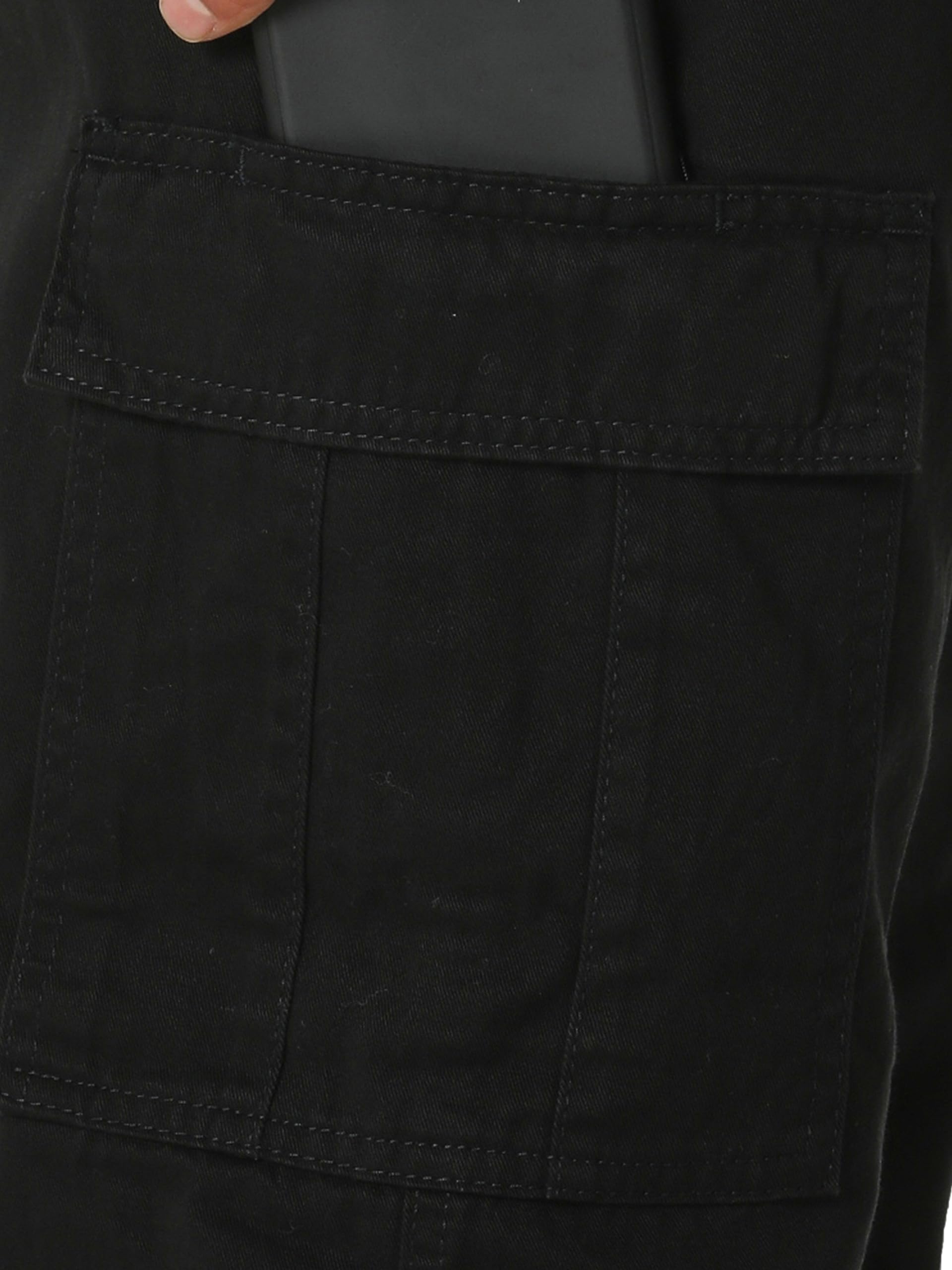 Wrangler Authentics Men's Big & Tall Relaxed Fit Cargo Pant (Logan), Black Twill, 46W x 30L