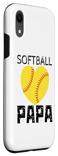 iPhone XR Softball Papa For Men Family Matching Yellow Softball Papa Case