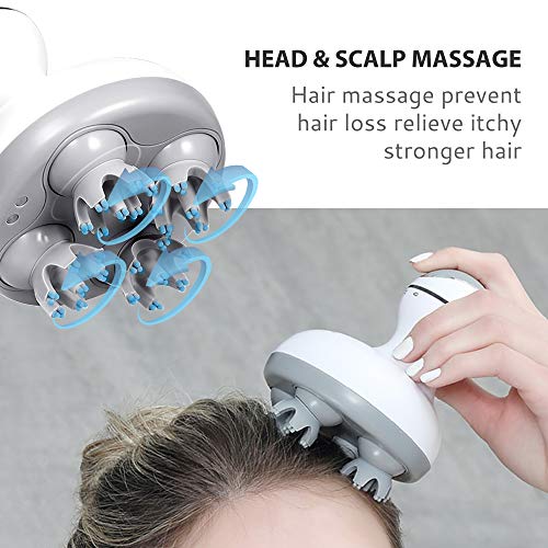 COMFIER Cordless Hair Scalp Massager- Electric Head Massager with Kneading 84 Massage Nodes, Handheld Portable Head Scratcher Massager for Hair Growth, Deep Clean and Stress Relax, Gifts for Men Dad