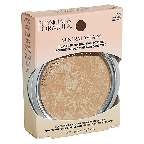 Physicians Formula Mineral Wear Talc-Free Mineral Face Powder SPF 16 Buff Beige | Dermatologist Tested, Clinicially Tested