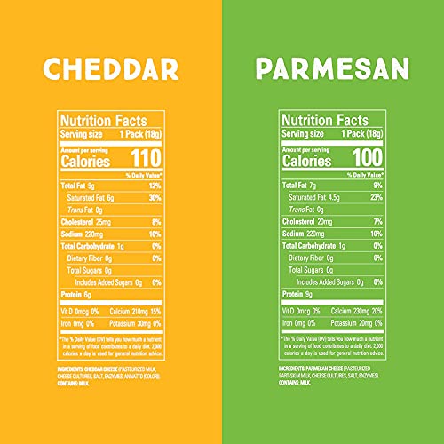 Whisps Cheese Crisps - Parmesan & Cheddar Cheese Snacks, Keto Snacks, 6-9g of Protein Per Bag, Low Carb, Gluten & Sugar Free, Great Tasting Healthy Snack, All Natural Cheese Crisps - Variety, .63 Oz (Pack of 12)