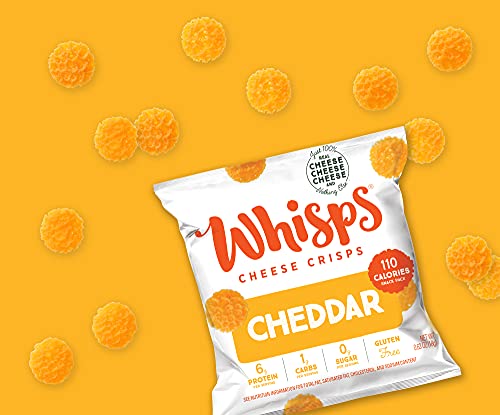 Whisps Cheese Crisps - Parmesan & Cheddar Cheese Snacks, Keto Snacks, 6-9g of Protein Per Bag, Low Carb, Gluten & Sugar Free, Great Tasting Healthy Snack, All Natural Cheese Crisps - Variety, .63 Oz (Pack of 12)