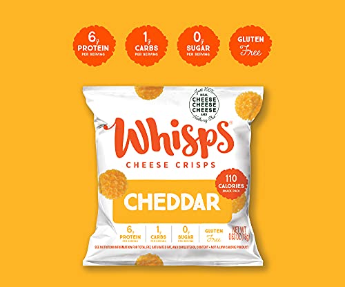 Whisps Cheese Crisps - Parmesan & Cheddar Cheese Snacks, Keto Snacks, 6-9g of Protein Per Bag, Low Carb, Gluten & Sugar Free, Great Tasting Healthy Snack, All Natural Cheese Crisps - Variety, .63 Oz (Pack of 12)
