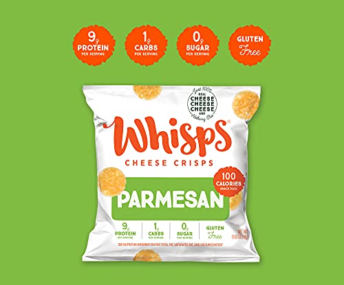 Whisps Cheese Crisps - Parmesan & Cheddar Cheese Snacks, Keto Snacks, 6-9g of Protein Per Bag, Low Carb, Gluten & Sugar Free, Great Tasting Healthy Snack, All Natural Cheese Crisps - Variety, .63 Oz (Pack of 12)