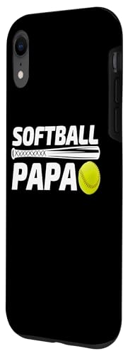 iPhone XR Softball Papa For Men Family Matching Yellow Softball Papa Case