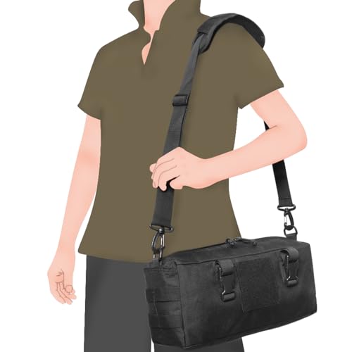 TRIWONDER Bag Shoulder Strap Replacement Adjustable Shoulder Strap with Padded Metal Hooks for Tactical Pouch Shoulder Bag Luggage Duffel Bag Laptop Case Crossbody Bag Pet Carrier(Black)