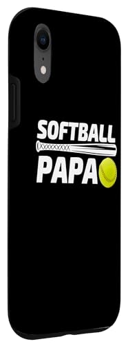 iPhone XR Softball Papa For Men Family Matching Yellow Softball Papa Case