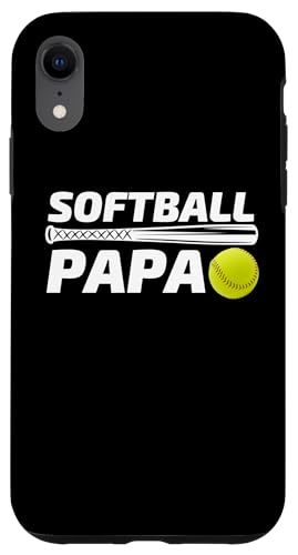 iPhone XR Softball Papa For Men Family Matching Yellow Softball Papa Case