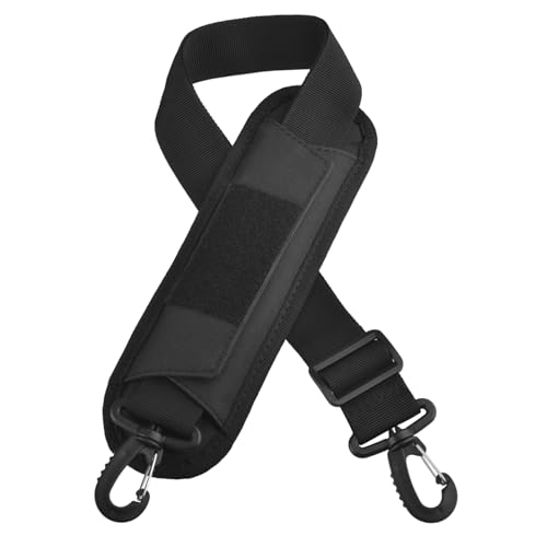 TRIWONDER Bag Shoulder Strap Replacement Adjustable Shoulder Strap with Padded Metal Hooks for Tactical Pouch Shoulder Bag Luggage Duffel Bag Laptop Case Crossbody Bag Pet Carrier(Black)