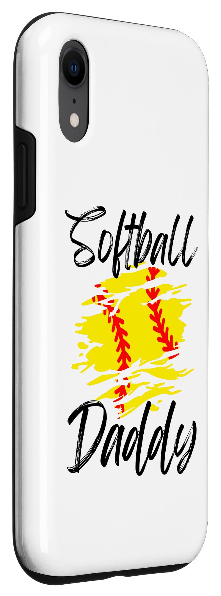 iPhone XR Softball Daddy For Men Family Matching Yellow Softball Daddy Case