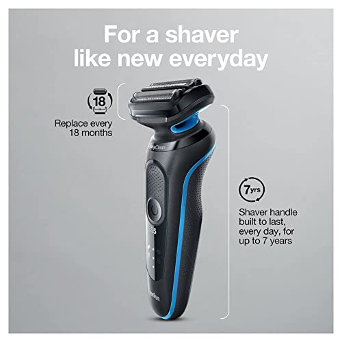 Braun Series 5 5020 Electric Razor for Men Foil Shaver with Beard Trimmer, Rechargeable, Wet & Dry with EasyClean, Black, 5 Piece Set