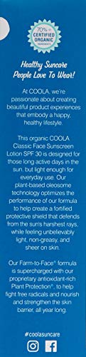 COOLA Organic Face Sunscreen SPF 30 Sunblock Lotion, Dermatologist Tested Skin Care for Daily Protection, Vegan and Gluten Free, Cucumber, 1.7 Fl Oz