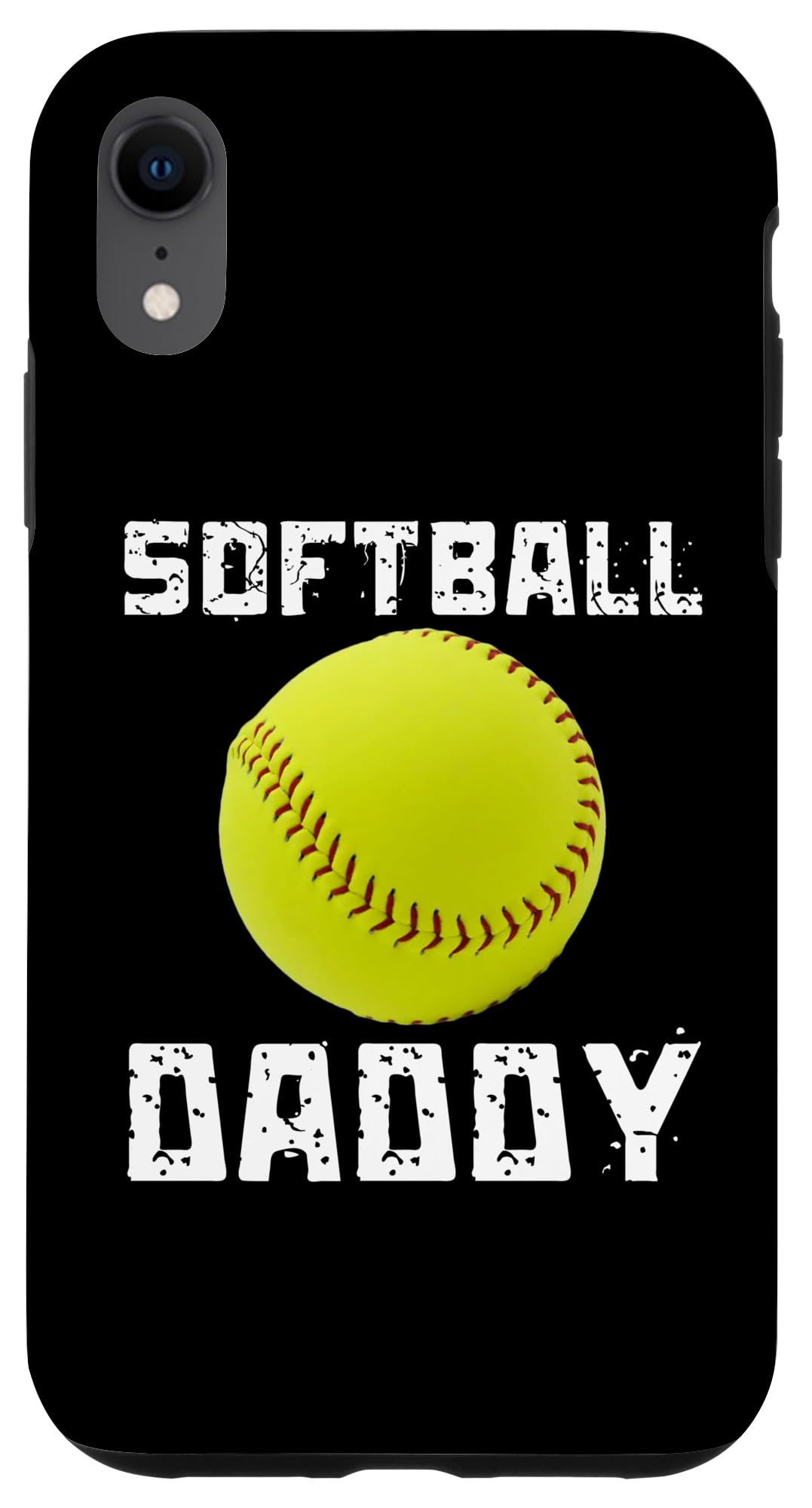 iPhone XR Softball Daddy For Men Family Matching Yellow Softball Daddy Case
