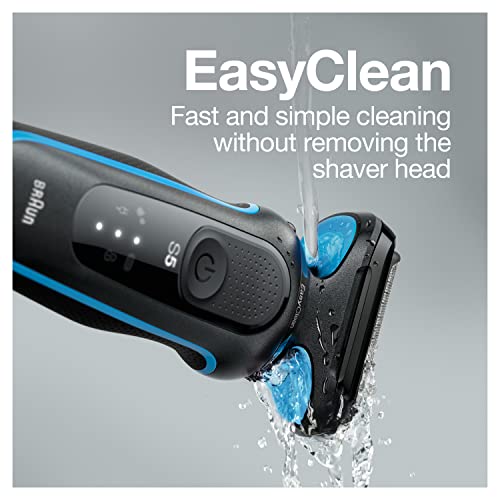 Braun Series 5 5020 Electric Razor for Men Foil Shaver with Beard Trimmer, Rechargeable, Wet & Dry with EasyClean, Black, 5 Piece Set