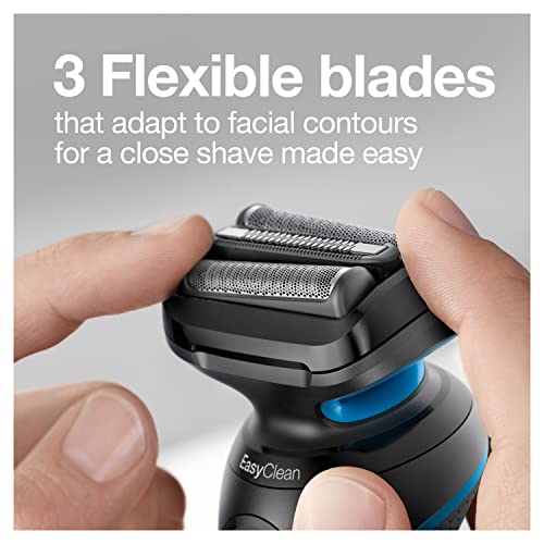 Braun Series 5 5020 Electric Razor for Men Foil Shaver with Beard Trimmer, Rechargeable, Wet & Dry with EasyClean, Black, 5 Piece Set
