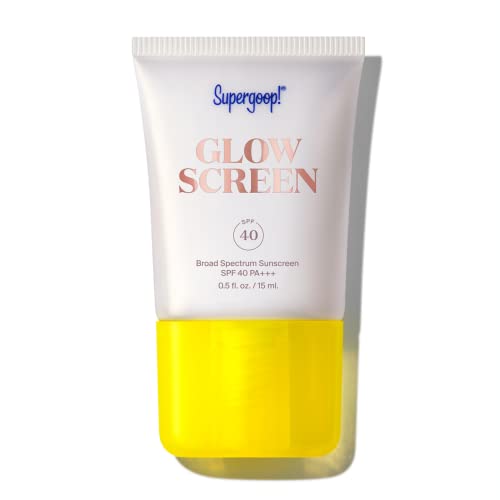 Supergoop! Glowscreen - SPF 40-0.5 fl oz - Pack of 2 - Glowy Primer + Broad Spectrum Sunscreen - Helps Filter Blue Light - Boosts Hydration with Hyaluronic Acid, Vitamin B5 & Niacinamide