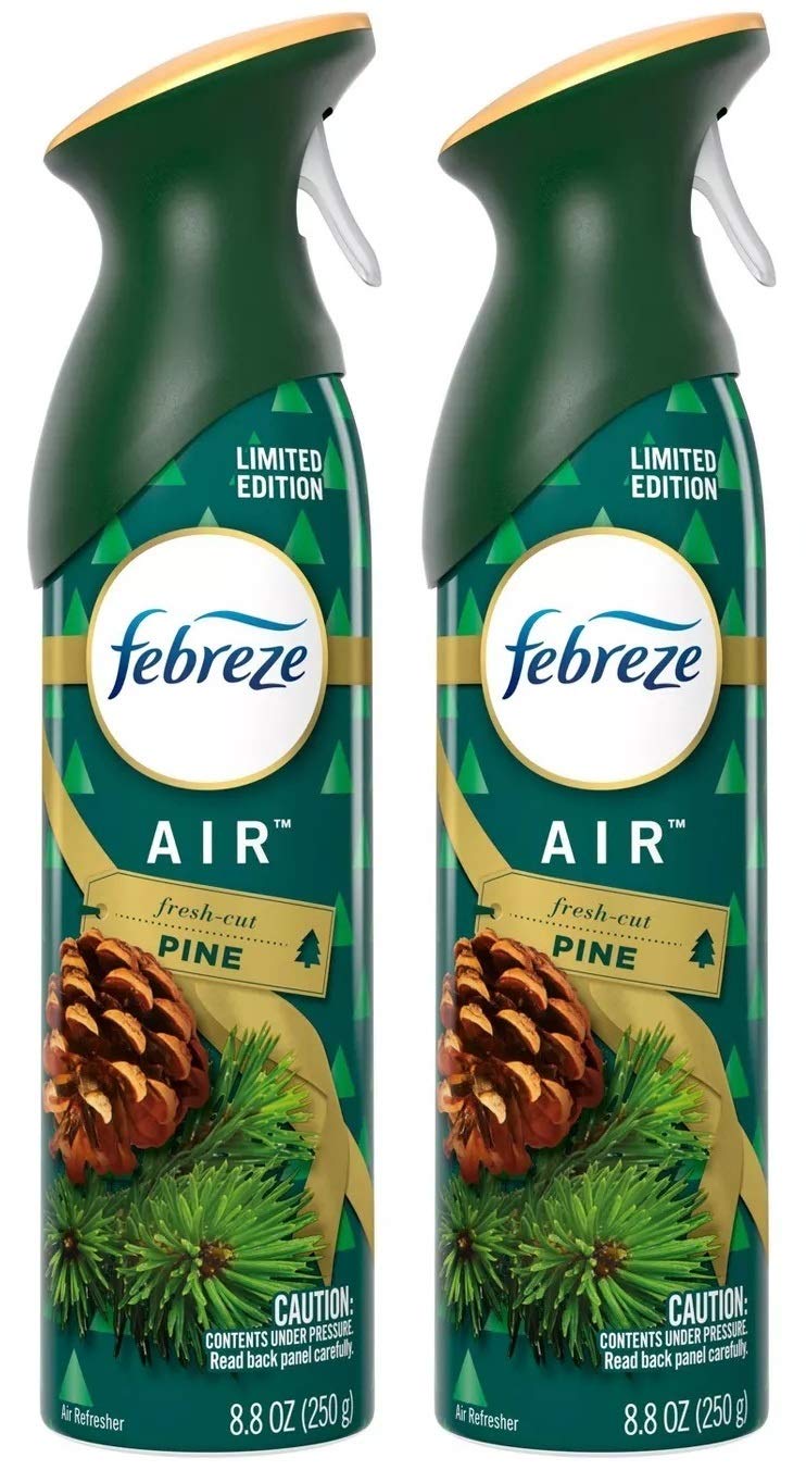 Febreze Air - Air Freshener Spray - Fresh-Cut Pine - Limited Edition Holiday Collection 2020 - Net Wt. 8.8 OZ (250 g) Per Bottle - Pack of 2 Bottles