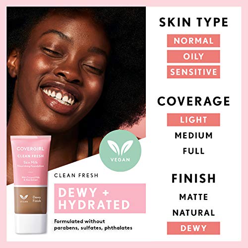 Covergirl, Clean Fresh Skin Milk Foundation, Fair/Light, 1 Fl Oz (Pack of 1)