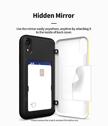 GOOSPERY for iPhone XR Wallet Case with Card Holder, Protective Dual Layer Bumper Phone Case (Noyisin Character Design-Stop Calling Me) - Yellow