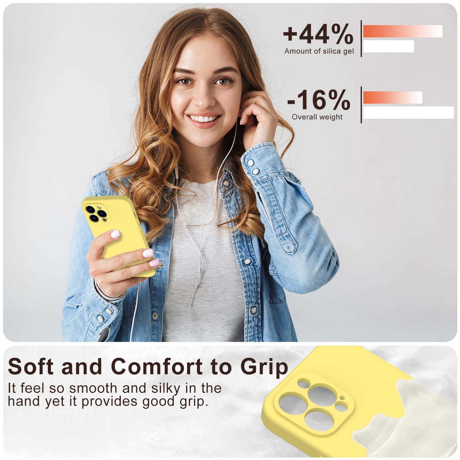 DEENAKIN Magnetic for iPhone 12 Pro Case Silicone with Screen Protector - [Compatible with MagSafe] - Camera Protection - Slim Fit Protective Phone Cover 6.1" for Women Girls - Yellow