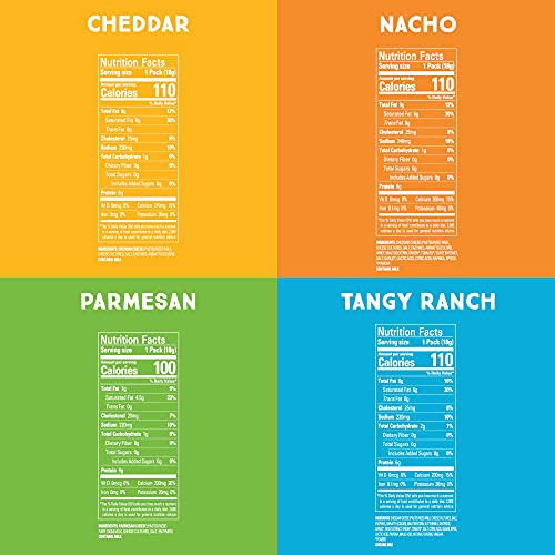 Whisps Cheese Crisps - Parmesan, Cheddar, Tangy Ranch & Nacho Cheese Snacks, Keto Snacks, 6-9g of Protein Per Bag, Low Carb, Gluten & Sugar Free, Great Tasting Healthy Snack, All Natural Cheese Crisps - Variety, .63 Oz (Pack of 12)