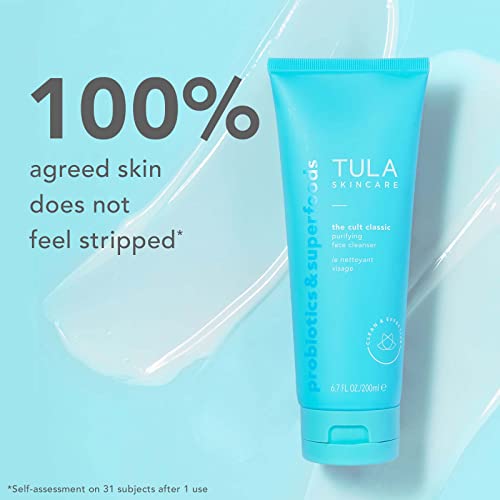 TULA Skin Care Supersize Cult Classic Purifying Face Cleanser | Gentle and Effective Face Wash, Makeup Remover, Nourishing and Hydrating | 6.7 oz.