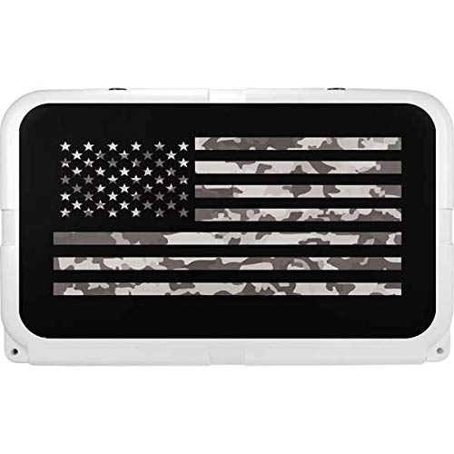 Skinit Decal Skin Compatible with YETI Tundra 45 Hard Cooler - Originally Designed Black and White Camo American Flag Design