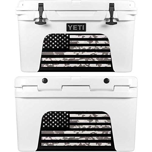 Skinit Decal Skin Compatible with YETI Tundra 45 Hard Cooler - Originally Designed Black and White Camo American Flag Design