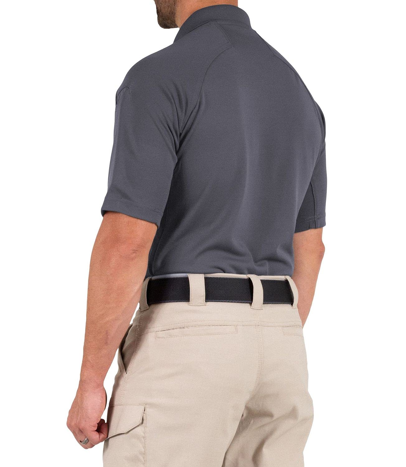 First Tactical 112509-015-L Men's Performance Ss Polo Asphalt L