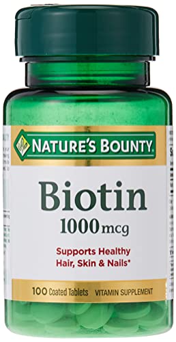 Biotin by Nature's Bounty, Vitamin Supplement, Supports Metabolism for Cellular Energy and Healthy Hair, Skin, and Nails, 1000 mcg, 100 Tablets