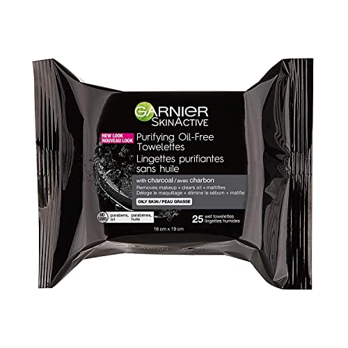 Garnier Skinactive Clean + Purifying Oil-Free Towelettes 25 Count (3 Pack)