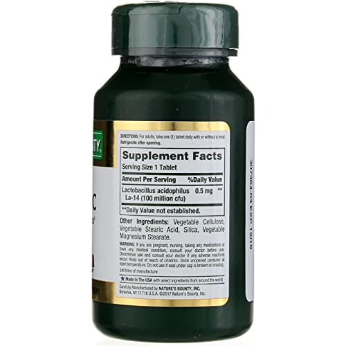 Nature's Bounty Probiotic Acidophilus Tablets, 120 Count