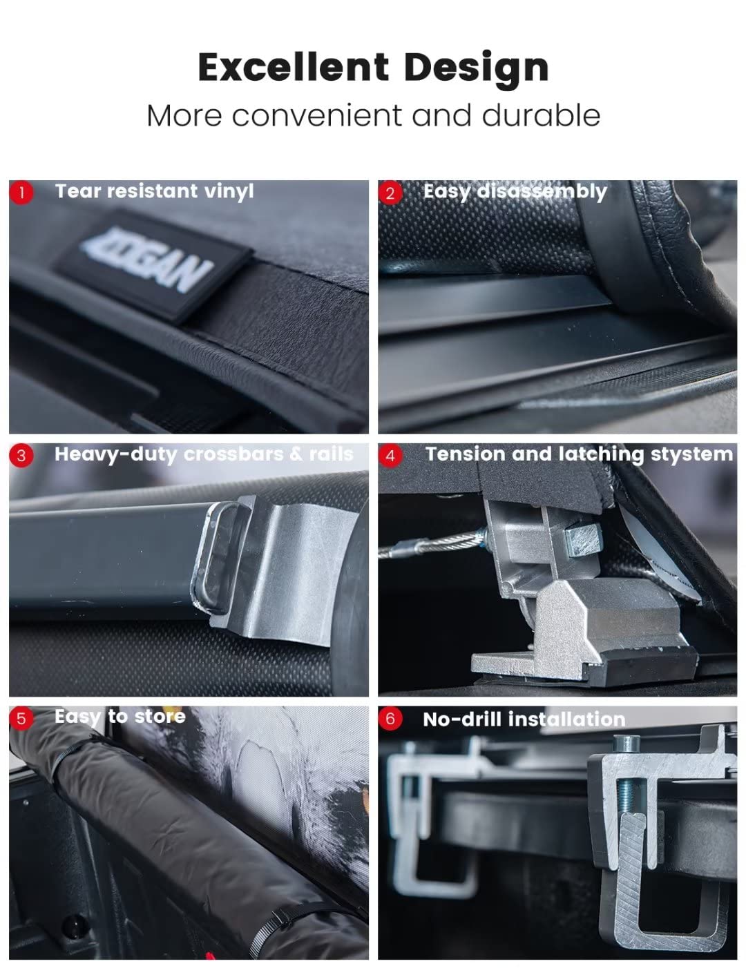 Logan Tonneau Cover Soft Roll up for 2015-2023 F150,Truck Bed Covers Compatible with 2015-2023 F150 6.5FT
