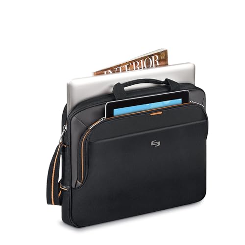 Solo New York Ace Slim Brief 15.6 Inch Laptop Briefcase, Black